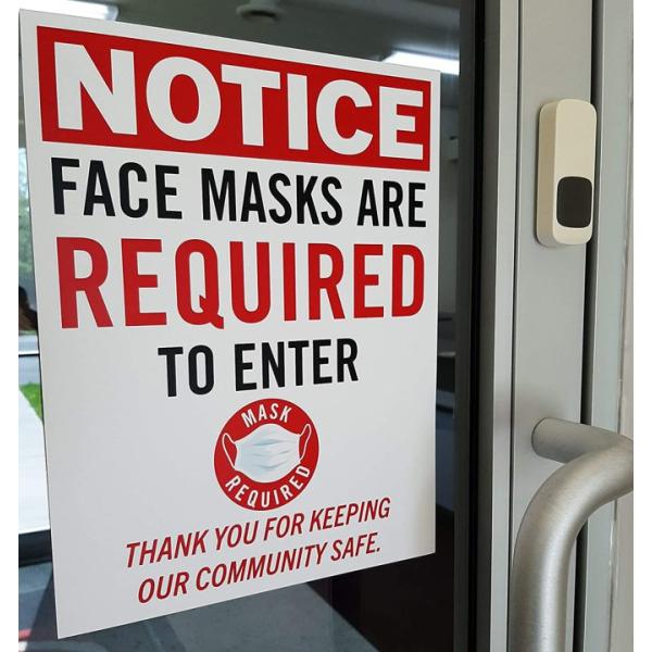 Becks Printing マスク着用必須のお願い ポスター 10枚セット サインプレート 22x28cm ・10枚パック・入室前マスク着用必須のお願いのサインプレート　(FACE MASKS ARE REQUIRED TO ENTER)...