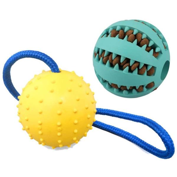 Valuri Petsペット用おもちゃボール2個セットです。歯が生える犬や子犬のための丈夫なゴムで作られています。どのようなサイズの犬でも簡単に壊れません。子犬のおしゃぶりロープは犬同士が引っ張りあって遊ぶこともできます。えさを挟むことがで...