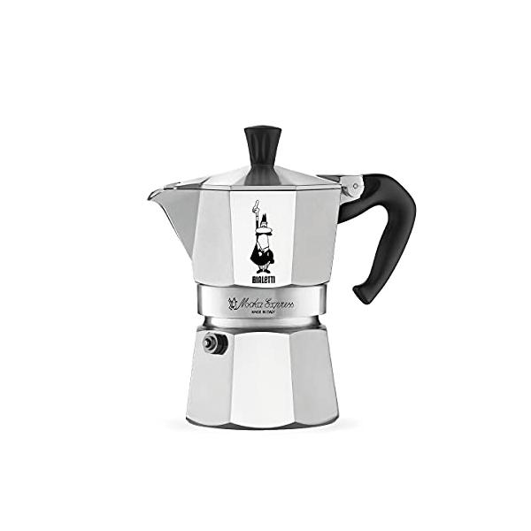 モカエキスプレス　直火式エスプレッソメーカーです。4カップの容量です。 コク深いイタリアン珈琲をご家庭で簡単に作ることができるモカエキスプレス。 ”髭おじさん”のトレードマークで親しみのあるイタリアの老舗ビアレッティ社の定番モデルです。 【...