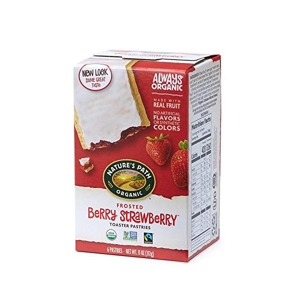 ネイチャーズ パスのオーガニック フロステッド ベリー ストロベリー トースター ペストリー 312g(11オンス）1箱×12箱入りです。 1箱に6個入っているので、合計72個入りです。 本物のりんご、いちご、全粒粉、有機はちみつを使用した...