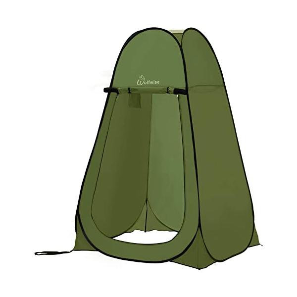 WolfWise Pop-up Shower Tent 1人用ポップアップ シャワー プライバシー シェルター テント The tent is 47.2" L x 47.2" W x 74.8" H providing a spacious...