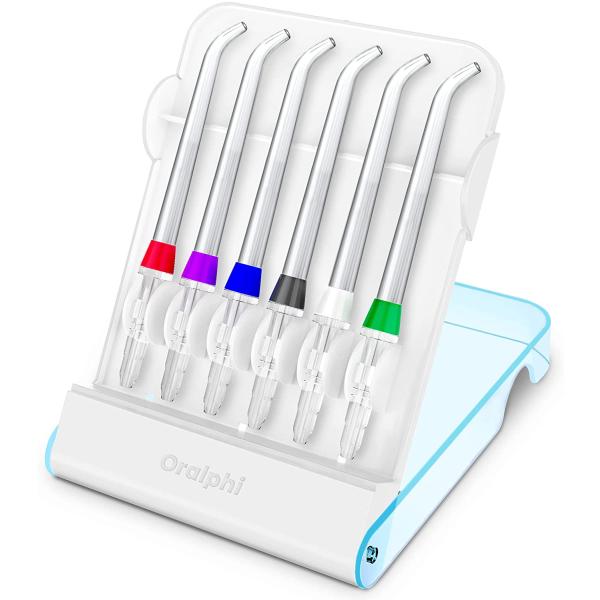 Replacement Tips for Waterpik Water Flosser, Storage Case &amp; 6 Tips Bundle色を使い分けて誰用かすぐにわかる！Storage Case &amp; 6 Tips ...