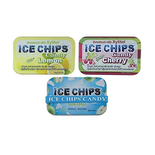 アメリカ発! 自分用としても、お友達にギフトでプレゼントしても◎のアメリカのお菓子♪♪バラエティに富んだスナックコレクションを随時追加中ですICE CHIPS Candy 3 Pack Assortment (Sour Apple, Sou...