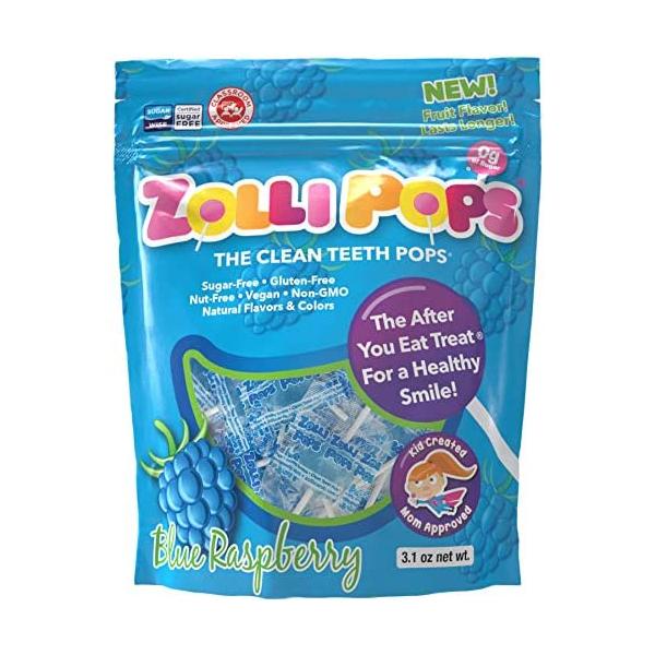 アメリカ発! 自分用としても、お友達にギフトでプレゼントしても◎のアメリカのお菓子♪♪バラエティに富んだスナックコレクションを随時追加中ですZollipops Clean Teeth Lollipops, Blue Raspberry, 6...
