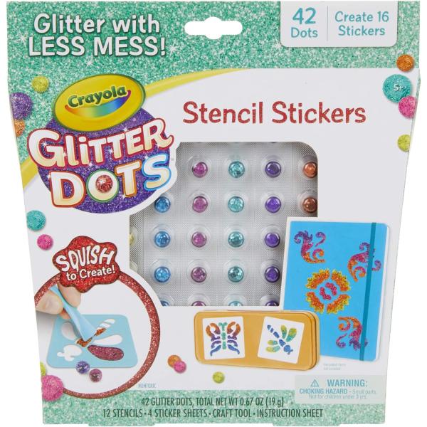 世界20ヶ国以上で愛され100年以上の歴史を持つ「クレヨラ (Crayola)」のグリッター ドッツ (Glitter Dots) でシール作りを楽しみましょう！6色のキラキラグリッタードッツを使って楽しくステッカー作り。生き物や植物の型を...