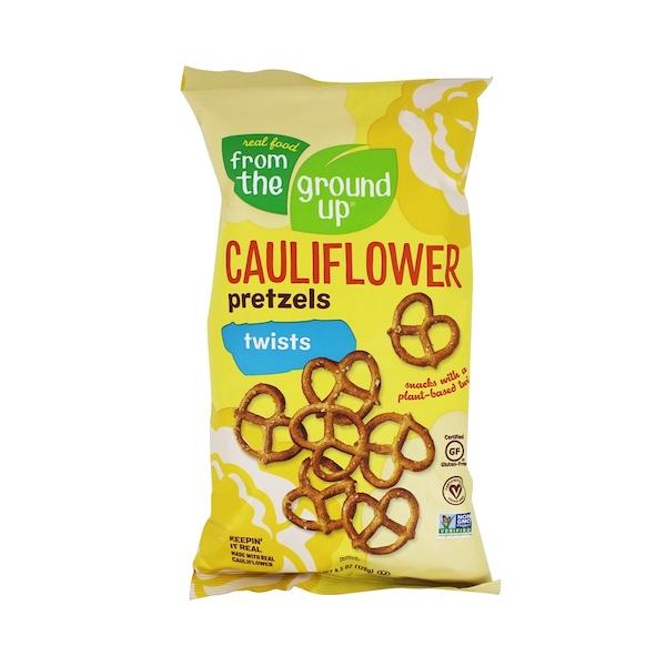 カリフラワーとキャッサバを使った、すべてがプラントベース材料のヘルシーなプレッツェルです。・非遺伝子組み換えプロジェクト確認済み・グルテンフリー・ヴィー・コーシャ【商品】フロムザグラウンドアップ（From the Ground Up） カリ...