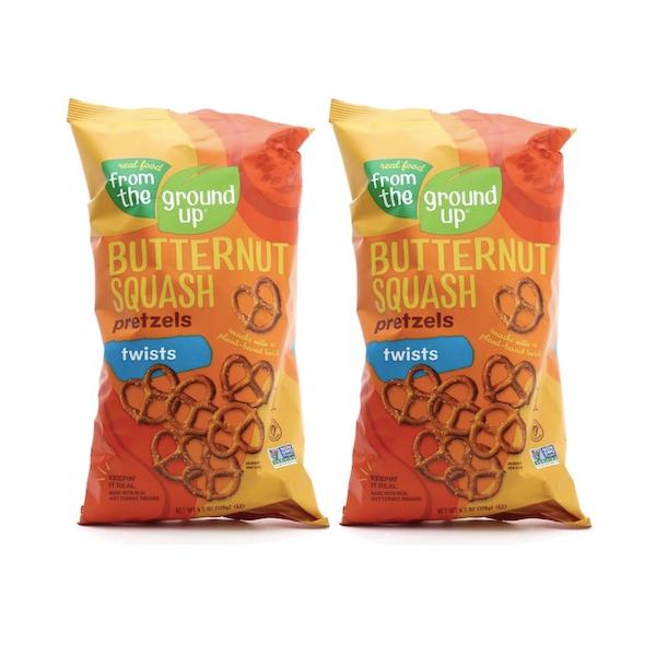 お得な2袋セットです！かぼちゃとキャッサバを使った、すべてがプラントベース材料のヘルシーなプレッツェルです。・非遺伝子組み換えプロジェクト確認済み・グルテンフリー・ヴィー・コーシャ【商品】フロムザグラウンドアップ（From the Grou...