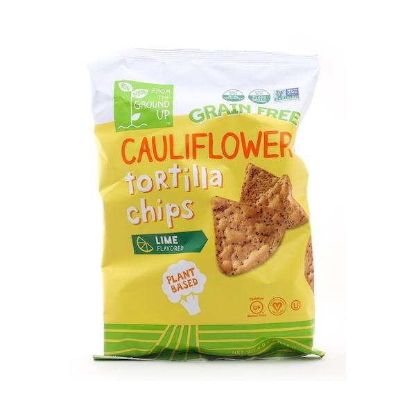 カリフラワーやキャッサバなど、プラントベースの材料だけで作られたヘルシーなトルティーヤチップス。・非遺伝子組み換えプロジェクト確認済み・グルテンフリー・ヴィーガン・コーシャ・材料はすべてプラントベース【商品】フロムザグラウンドアップ（Fro...