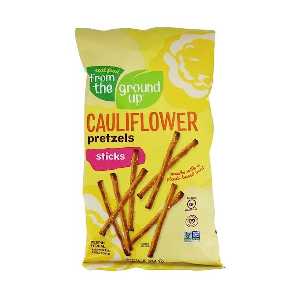 カリフラワーやキャッサバを使った、プラントベース材料だけで作られたヘルシーなプレッツェルです。・非遺伝子組み換え・グルテンフリー・ヴィー・コーシャ・材料はすべてプラントベース【商品】フロムザグラウンドアップ（From the Ground ...