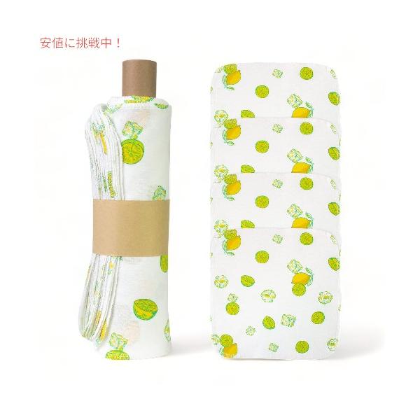 KUMEBON クメボン 繰り返し使えるペーパーレスペーパータオルロール お徳用 Paperless Paper Towels Roll 【洗えるコットンソフト吸水布】25個- Lemon Style- 再利用可能なペーパータオルロール 1...