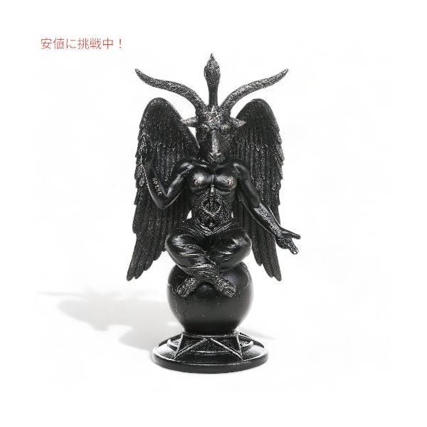 このバフォメット角ヤギの像は、高さ5.85 x 幅4 x 高さ10.25インチの大きさです。デザイナーによるコンポジット樹脂製。高品質の手描きコールドキャスト樹脂を使用し、手作業で鋳造されています。彫刻は丁寧に手描きされ、アンティーク調のダ...