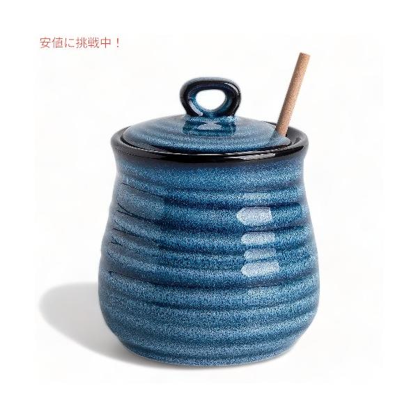 滑らかなセラミック表面を確保しており、お手入れが簡単です。キッチンやダイニングテーブルの装飾品としても使用できます。はちみつ容器の蓋とディスペンサーはぴったりフィットします。【容量】約354ml（12oz）【サイズ】約6.85x6.85x1...