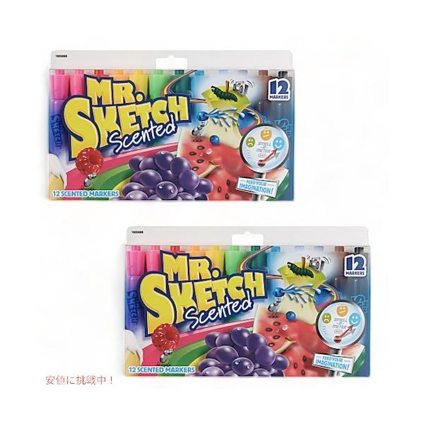 【2個セット】Mr. Sketch Scented Water Based Markers Assorted Colors, 12color / ミスタースケッチ 香り付き 水性マーカーペン 12色入り