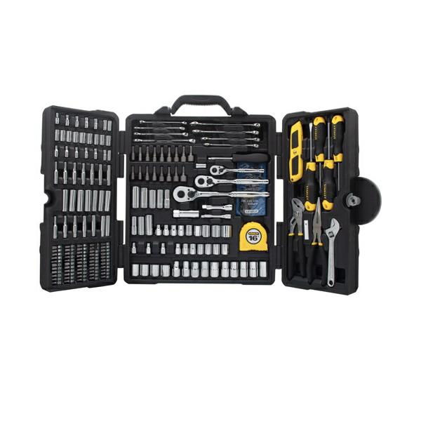 Stanley（スタンレー）の自動車整備やDIY用のツールセットです。・クロームバナジウム鍛造ボディを特徴とし、トルク、強度、耐久性を備えています。・腐食防止のためのフルポリッシュクローム仕上げで、工具が長持ちし、摩耗しません。・安全性を高...