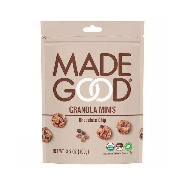 オーガニックのダークチョコレートチップやクリスピーオーツなどで作られたグルテンフリーのミニサイズで食べやすいグラノーラスナックです。・人工香料、人工着色料不使用・オーガニック・グルテンフリー・ナッツフリー・非遺伝子組み換え・ビー・野菜エキス...