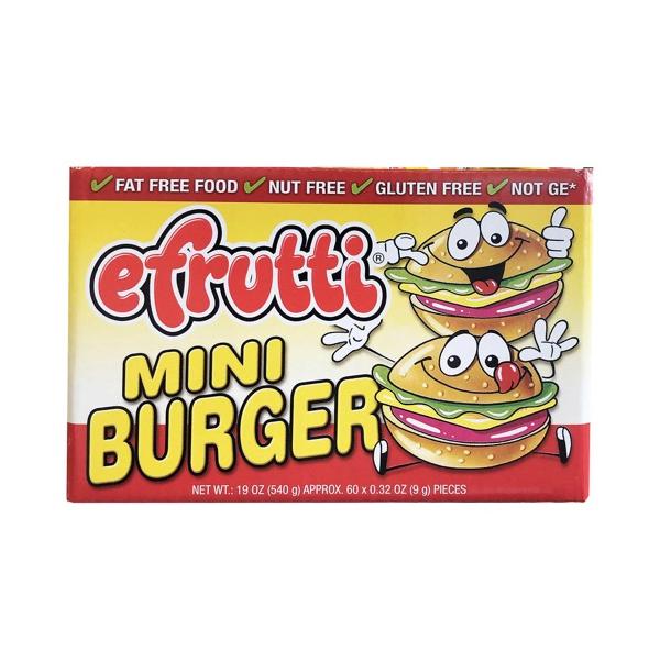 ハンバーガーの形をした可愛いグミキャンディ。E.Frutti アメリカお菓子 グミ ミニハンバーガー内容量：540g（約60個入り）
