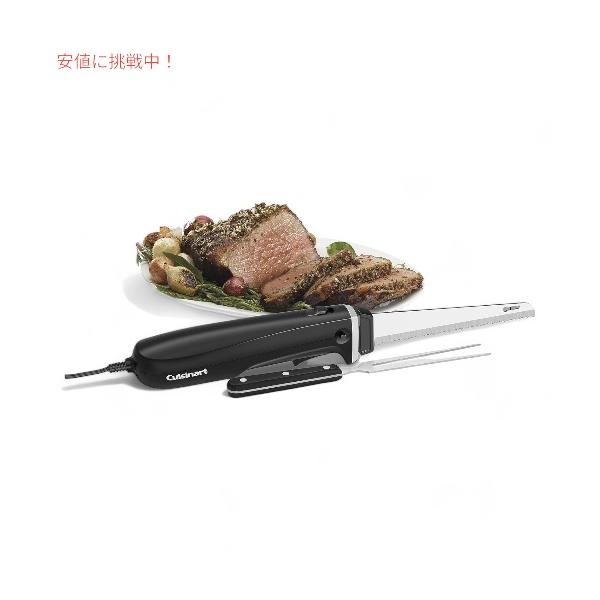 Cuisinart クイジナート 電動ナイフ CEK-41 まな板・サービンフォーク・収納トレイ付き ブラック Electric Knife with Cutting Board
