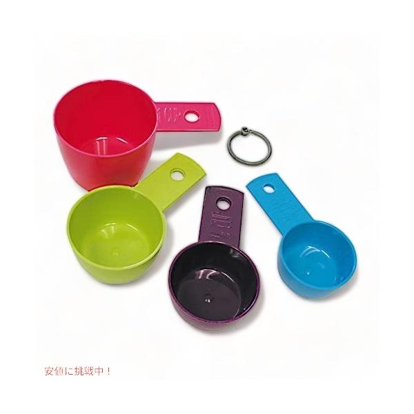 収納時する際もスッキリと重ねられ、ひとつだけ紛失しまい、あちこち探してしまう…なんて心配もありません。Color up your kitchen with these sturdy plastic Measuring Cups from R...