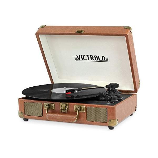Victrola/ビクトローラは外観から機械らしさを減らし家具らしく、見た目を重視したデザインの蓄音機メーカースーツケースレコードプレーヤースピーカー内蔵のアップグレードされたオーディオサウンド|余分なスタイラスが含まれています|ビニールを...