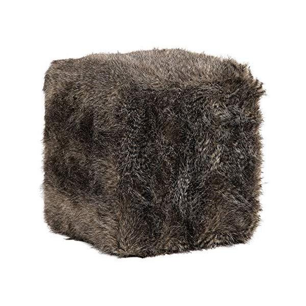 Uttermostジェイナチャコールブラウンフェイクファースクエアオットマン、16 "W x 17" H x 16 "D、（23474）おおよそのサイズ : 16 x 16x17インチ 重さ : 12ポンド B07C6V2SM4