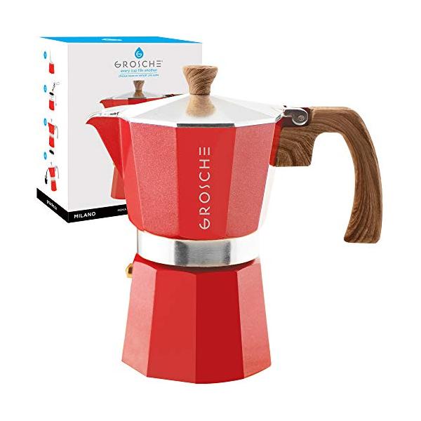 ストーブトップ エスプレッソの淹れ方 これらのプレミアム ストーブトップ エスプレッソ メーカーは、リッチでおいしいイタリアのモカ エスプレッソ コーヒーを作り出します。 GROSCHE Milano には、イタリア製の認定安全弁も付属して...