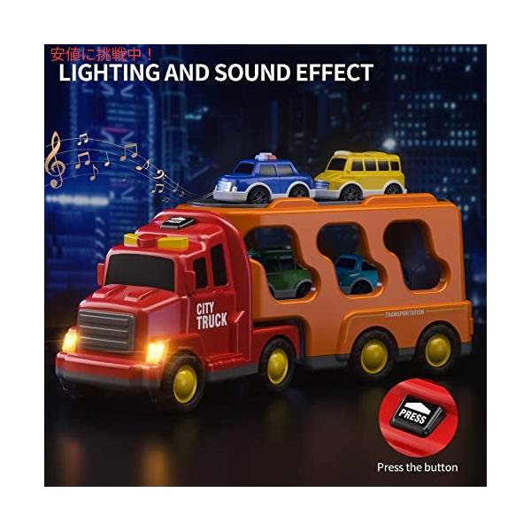 このセットには合計 5 台の車両が含まれています (大型の青いシティ トラックと、小型のミニカー 4 台 (タクシー、スクールバス、パトカー、SUV))。車好きのお子様にはたまらないサプライズですよね！適度な大きさと重さ！小さなお子様でも簡...