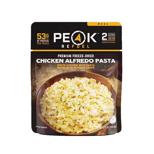 Peak Refuelは、フリーズドライの前に食事を調理および準備する独自のプロセスにより、家庭で調理された食事のように食べられます。水を入れるだけ！ほとんどの食事の準備に必要な水は 10.5 オンス以下です。フリーズドライは、他の加熱乾燥...