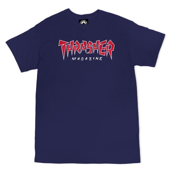 ■商品説明「THRASHER」1981年にサンフランシスコでエドワーズ・リギンスが創刊した老舗スケート雑誌。スラッシャーマガジンの半袖Tシャツです。■素材コットン100%■サイズM (肩幅約47cm 身幅約50cm 着丈約72cm 袖丈約1...