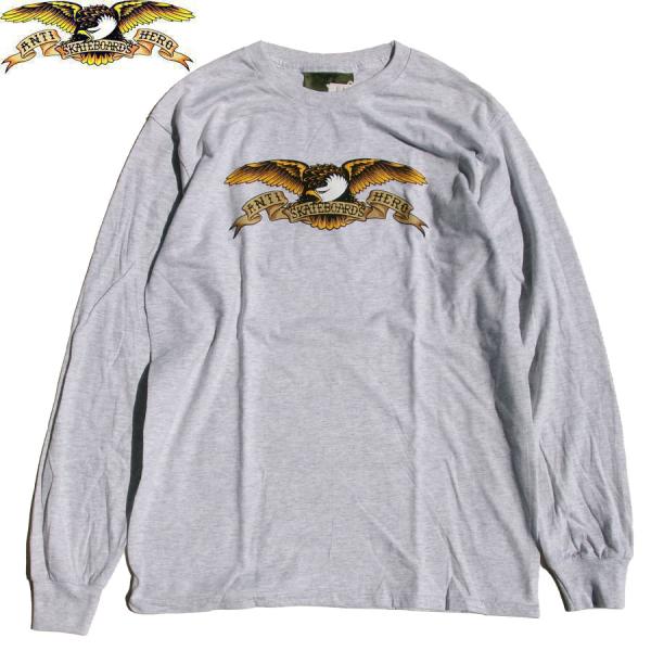 ■商品説明サンフランシスコのスケートブランド、アンタイヒーローの長袖Tシャツです。■素材コットン99％,ポリエステル1％■サイズM (着丈約68cm, 肩幅約48cm, 身幅約50cm, 袖丈約62cm)L  (着丈約73cm, 肩幅約53...