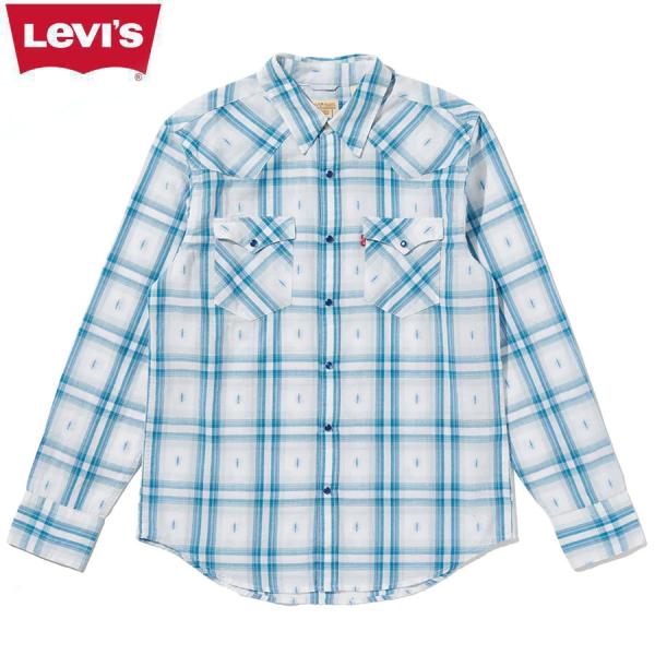 ■商品説明Levi'sの定番アイテムの一つであるウエスタンシャツ。オリジナルのウエスタンのディテール。カーブを入れたシャツテールヘム。■素材コットン100％■サイズM   (着丈約72cm, 肩幅約44cm, 身幅約55cm, 袖丈約63c...