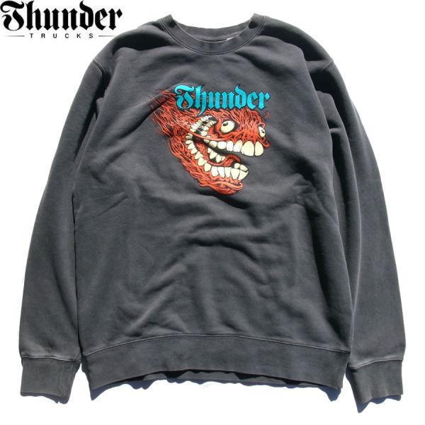 ■商品説明「THUNDER TRUCKS」1986年創業、DELUXE DISTRIBUTION 傘下でサンフランシスコ発信の老舗トラックブランド THUNDER TRUCK（サンダー トラック）。THUDER TRUCKSのクルーネックス...