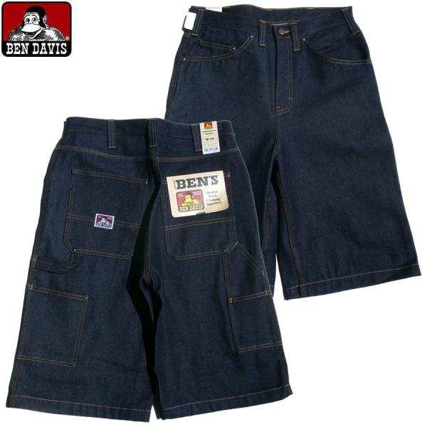 ■商品説明アメリカの老舗ワークブランド『BEN DAVIS』のショート丈ペインターです。耐久性のあるヘビーウェイトデニム生地を使用したペインターショーツ。サイドポケット2つ、バックポケット2つ、ツールポケット2つ、左脚のハンマーループなど、...