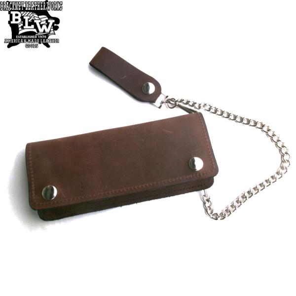 ■商品説明「BRACKNEY LEATHER WORKS」バイカー御用達の老舗レザー小物ブランド。本革性のウォレットチェーン付ロングトラッカーウォレット。MADE IN U.S.A.■素材-LEATHER■サイズFREE SIZE　横約19...