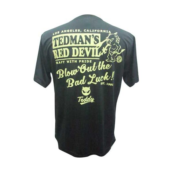 TEDMAN　テッドマン　ドライプリントTシャツ前　後ろ　プリント入りTシャツ「Blow Out the Bad Lucky!! 不運を吹き飛ばす!!」　のパターンM寸実寸　肩幅45　身幅48　着丈64　袖丈21L寸実寸　肩幅45　身幅53...