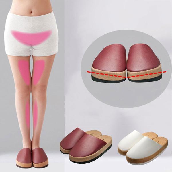 内側傾斜で内転筋が鍛えられるエクササイズスリッパ ！立体インソールと土踏まずのアーチが足裏にフィット！O脚が気になる方/内転筋を鍛えたい方/骨盤の歪み、骨盤底筋を鍛えたい方外側より内側が低い設計により、外側に向いたかかとが内側に移動し普段鍛...