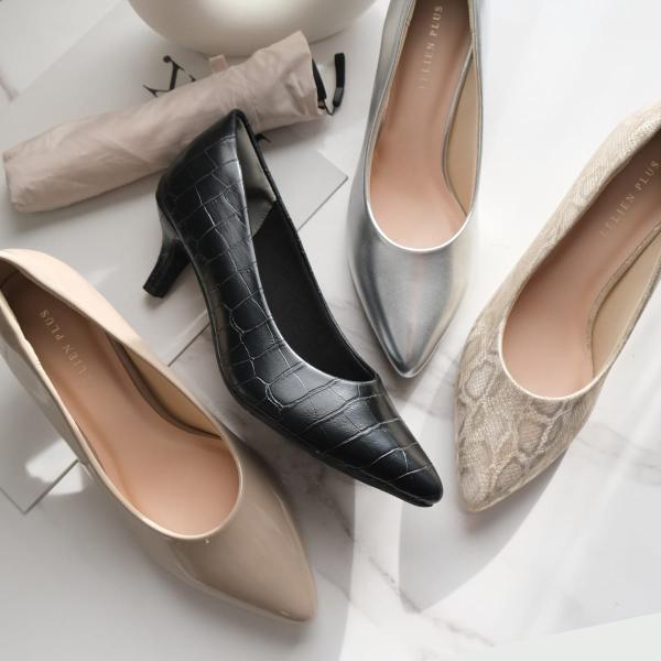 雨の日も晴れの日も履ける！シンプルで使える美脚ポインテッドトゥレインパンプスかかと＆サイドクッションで柔らかな足あたり！【サイズ】【S】⇒ 22.5cm-23.0cm【M】⇒ 23.0cm-23.5cm【L】⇒ 24.0cm-24.5cm【...