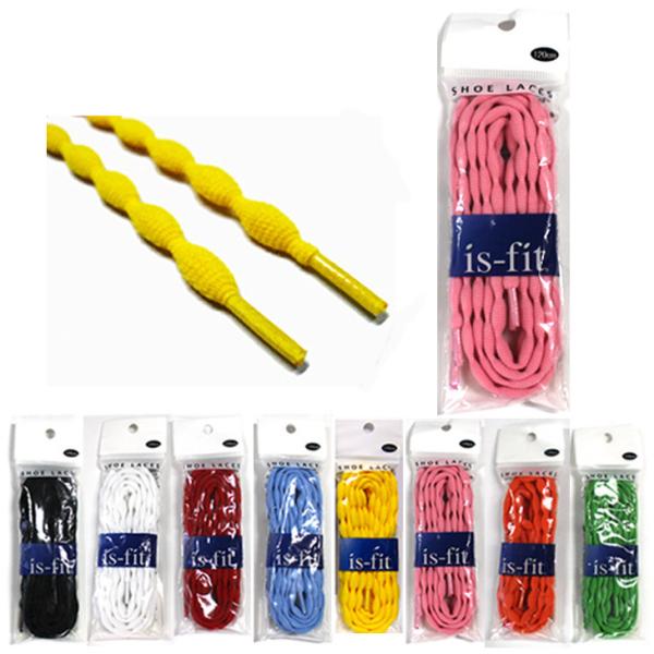 でこぼこ状でほどけにくいシューレース！1足分（2本入り）8色展開　靴紐　シューレース　ほどけにくい　靴　スニーカー　ブラック　ホワイト　レッド　サックス　イエロー　ピンク　オレンジ　グリーン　amiami　アミアミ　AmiAmi