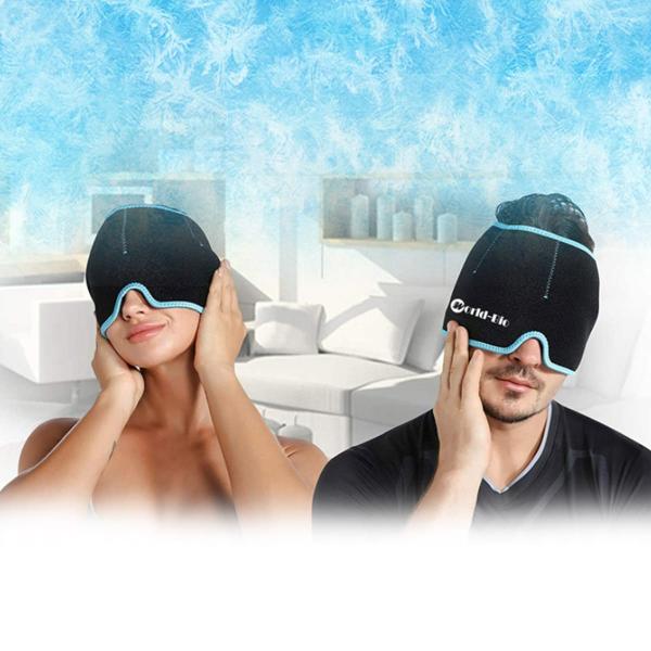 即時、痛みの軽減を提供！冷却ゲルアイスキャップ頭痛・熱・ストレスに！頭を冷やして快適に。ひんやりジェルサイズ調節可能ビニール袋に入れて冷蔵庫で保管してください。【キーワード】アイスキャップ ひんやりグッズ スポーツ　ベロクロ 運動 梅雨 運...