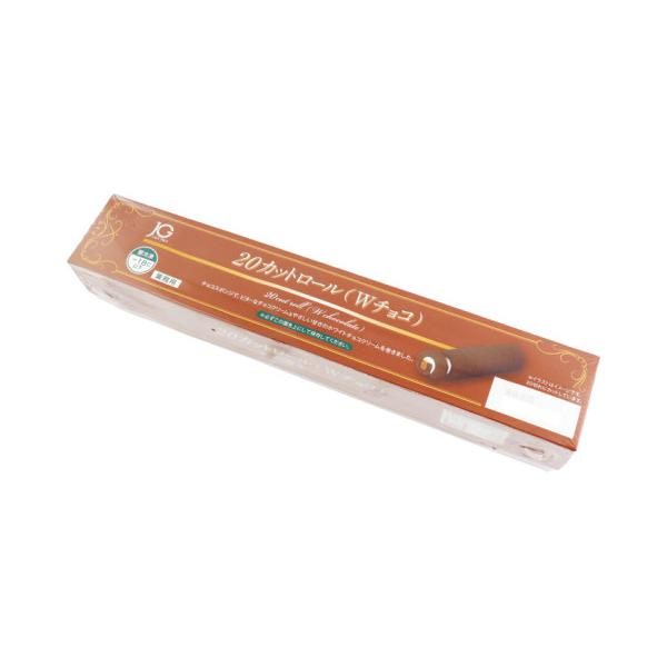 【冷凍】20カット済み！映える2色クリーム！Wチョコロールケーキです。チョコスポンジで、ビターなチョコクリーム＆やさしい甘さのホワイトチョコクリームを巻きました。彩りの良いスポンジと映えるクリームで華のあるデザートメニューを演出します。自然...