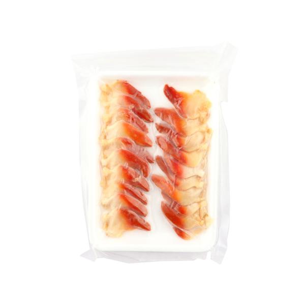 【冷凍】鮮度の良い原料を寿司ネタ用に加工しました。寿司以外にも刺身やサラダ、和え物にご使用ください。※在庫以上の数量をご希望の場合は、お手数ですがご注文前に弊社までお電話にてご連絡頂きたくお願い申し上げます。