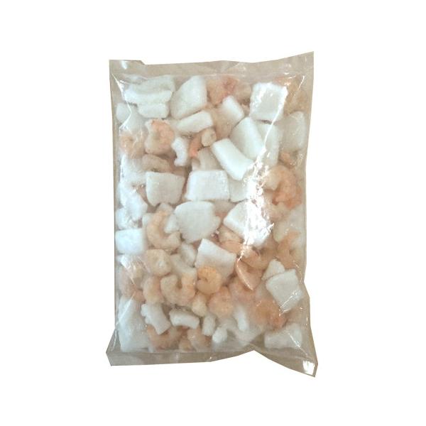 【NEW】【冷凍】カットいか・むきえびをミックスした?加熱調理用の商品です。?食べやすいサイズのカットいかとむきエビを使用しています。様々な料理に使える水産商材の定番品です。?使い勝手の良い、500g規格です。※いか：1×3cm、えび：10...