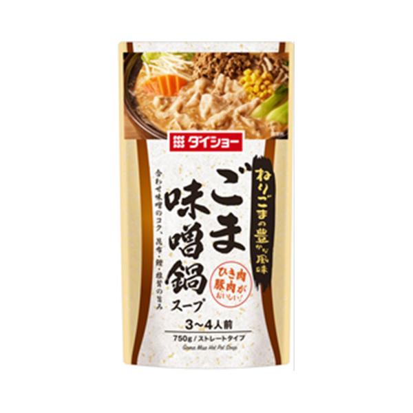 【常温】合わせ味噌に、昆布・鰹・椎茸の3種の和風だしの旨み、ねりごまのコクと風味を効かせました。ひき肉と豚肉がおいしく食べられる、ごま味噌仕立ての鍋スープです。※在庫以上の数量をご希望の場合は、お手数ですがご注文前に弊社までお電話にてご連絡...
