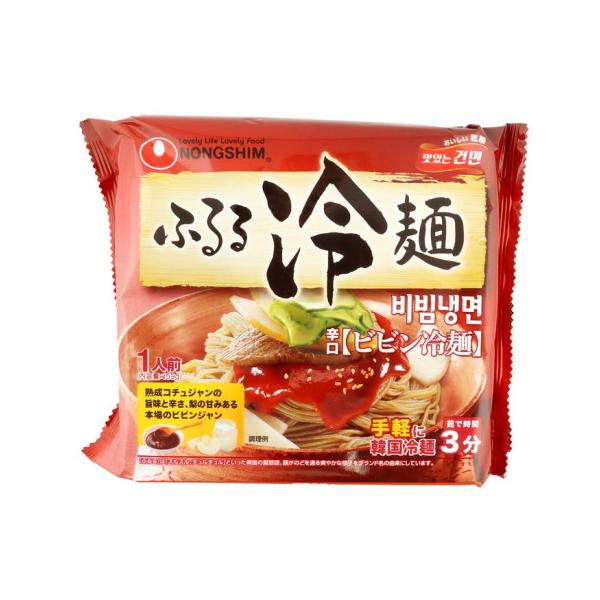 【常温】熱風で乾燥したコシのあるノンフライ麺。コチュジャンの旨みと辛さ、果実の甘みを熟成させたビビンジャンに絡めて食べる汁なし麺です。常温保管が可能なインスタント麺(一人前ずつ個包装)で、本場韓国のビビン冷麺の味を手軽にご家庭で楽しめます。...
