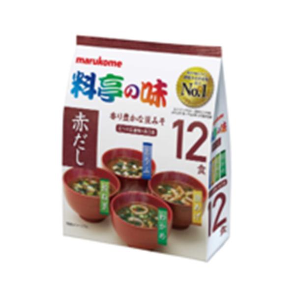 【常温】12食入りのアソート商品です。コクのある豆みそに、かつおだしと昆布だしで調味し、風味豊かに仕上げました。具材はわかめ、油あげ、長ねぎ、とうふを各3食組み合わせ、それぞれの味を楽しめます。※在庫以上の数量をご希望の場合は、お手数ですが...