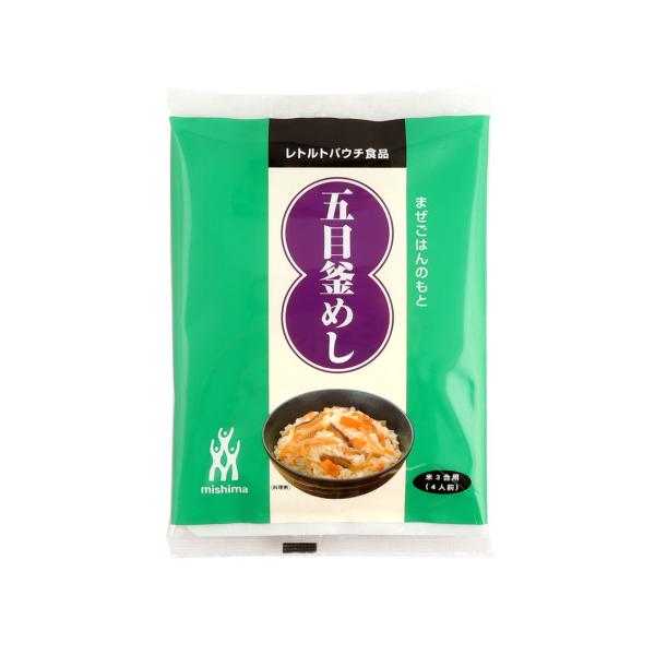 【常温】醤油の程よい色と香り、塩味と旨味のバランスが自慢の、混ぜ込み用五目ごはんの素です。炊き上がったごはんにまぜるだけで手軽に、5種類の具材が彩りよく入った五目ごはんが出来上がります。トッピングによって季節感を演出でき、年間メニューとして...
