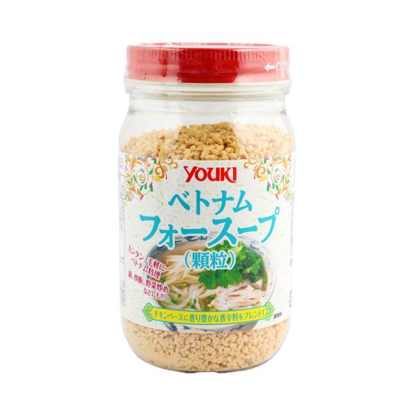 【常温】チキンベースに香り豊かな香辛料をバランス良くブレンドし、魚醤特有の香りとレモングラス等の爽やかな酸味のあるフォースープの素です。使用目安(1人分)　水300ml：本品7g(大さじ1)※市販のフォーを時間通りに茹でます。お好みでナンプ...