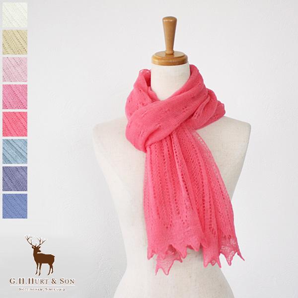 1912年、イギリスで創立されたG.H.Hurt &amp; Son。繊細なレース編みを得意とするニットブランドです。伝統的な模様とハイクオリティな素材でつくられたストールは流行にとらわれるとこのない永遠のベーシックアイテムとなっています。