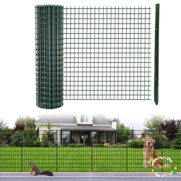 【金網フェンスのサイズ】高さ1/1.2/1.5/1.8m、高長さ5/10/15/20/25/30m、メッシュサイズ6cm、柱合わせ：5m（3個） 10m（5個） 15m（6個） 20m（7個） 25m（9個） 30m（11個）。必要なサイズ...