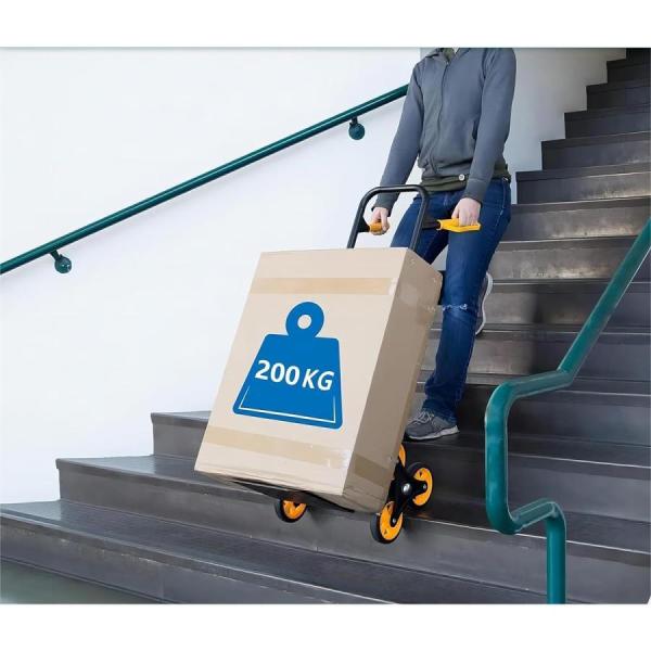 「材質」鋼鉄製「耐荷重」段差昇降時で200kgの貨物を簡単に運ぶことができます。重量物の運搬や階段昇降時における荷物の移動に最適です。「伸縮ドローバー」：ワンタッチで収納可能な伸縮ドローバーは簡単かつ迅速に調整できます。[三輪設計]コンパク...