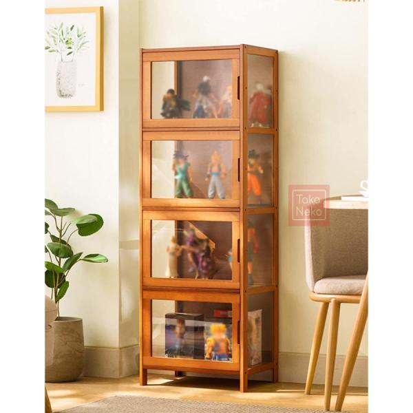 【密封と防塵】アクリルと竹のフレームで作られた精巧に作られたディスプレイケース、お手入れが簡単、シンプルでモダンなデザイン、あなたのコレクションを展示してほこりのない状態に保ちます【幅広い用途】あらゆる種類のフィギュアを置くだけでなく、本、...